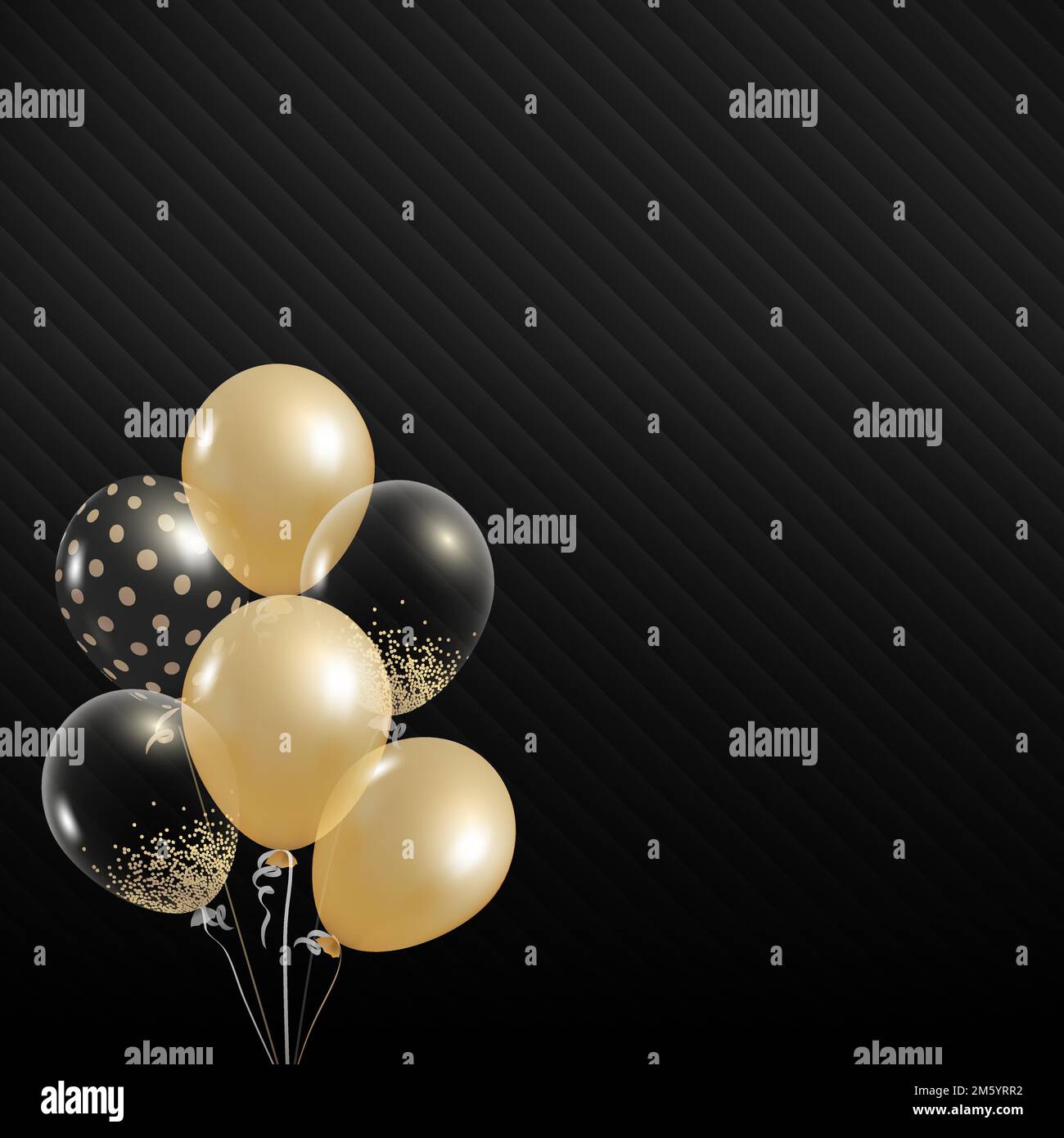 Elegant balloons design vector on black background Stock Vector Image ...
