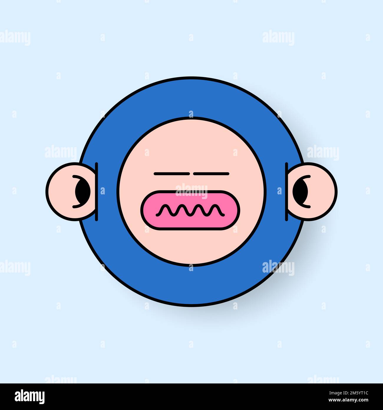 Funky monkey monster emoji sticker vector Stock Vector Image & Art - Alamy