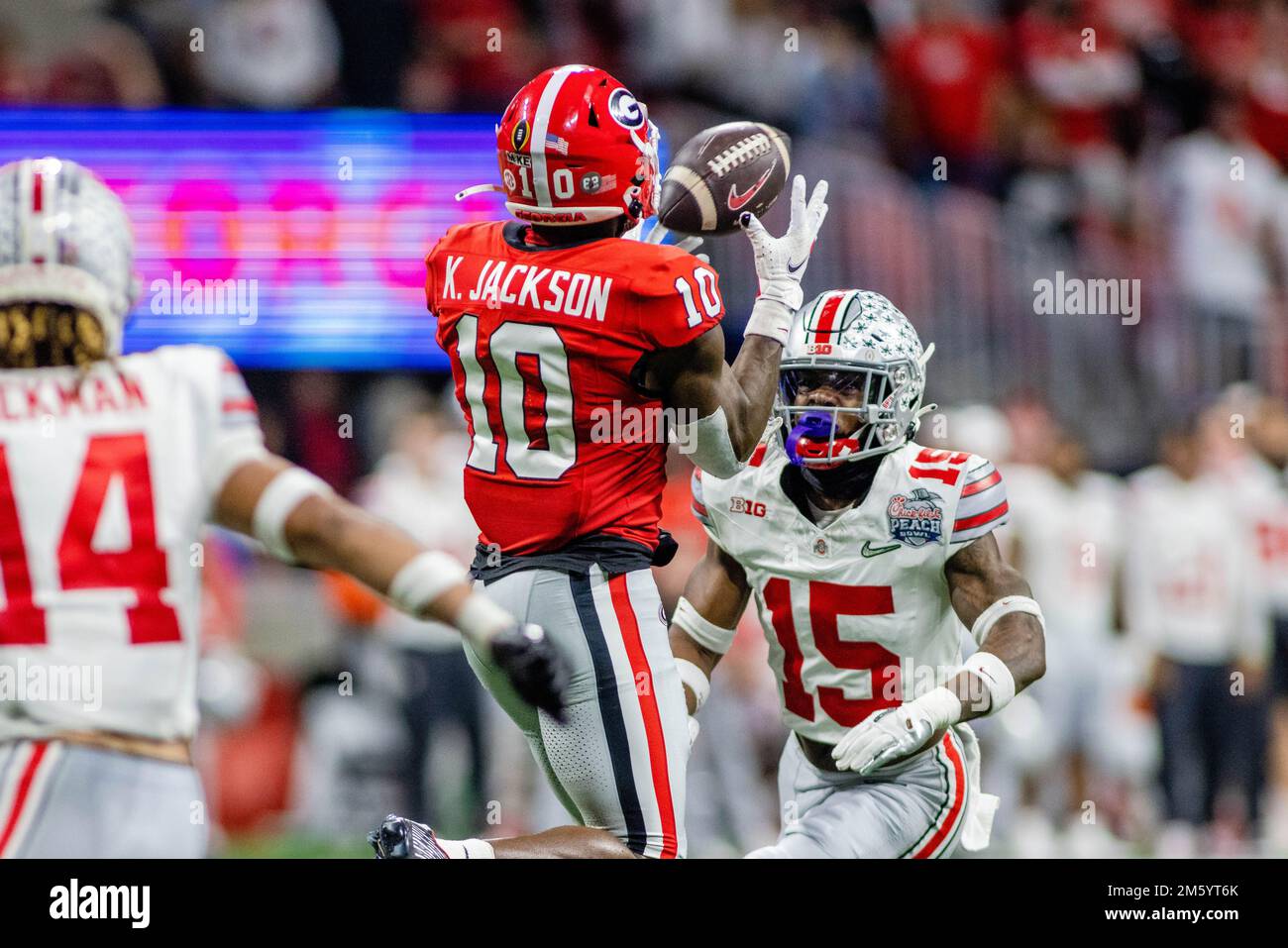 Atlanta, GA, USA. 1st Jan, 2023. Georgia Bulldogs wide receiver Kearis ...