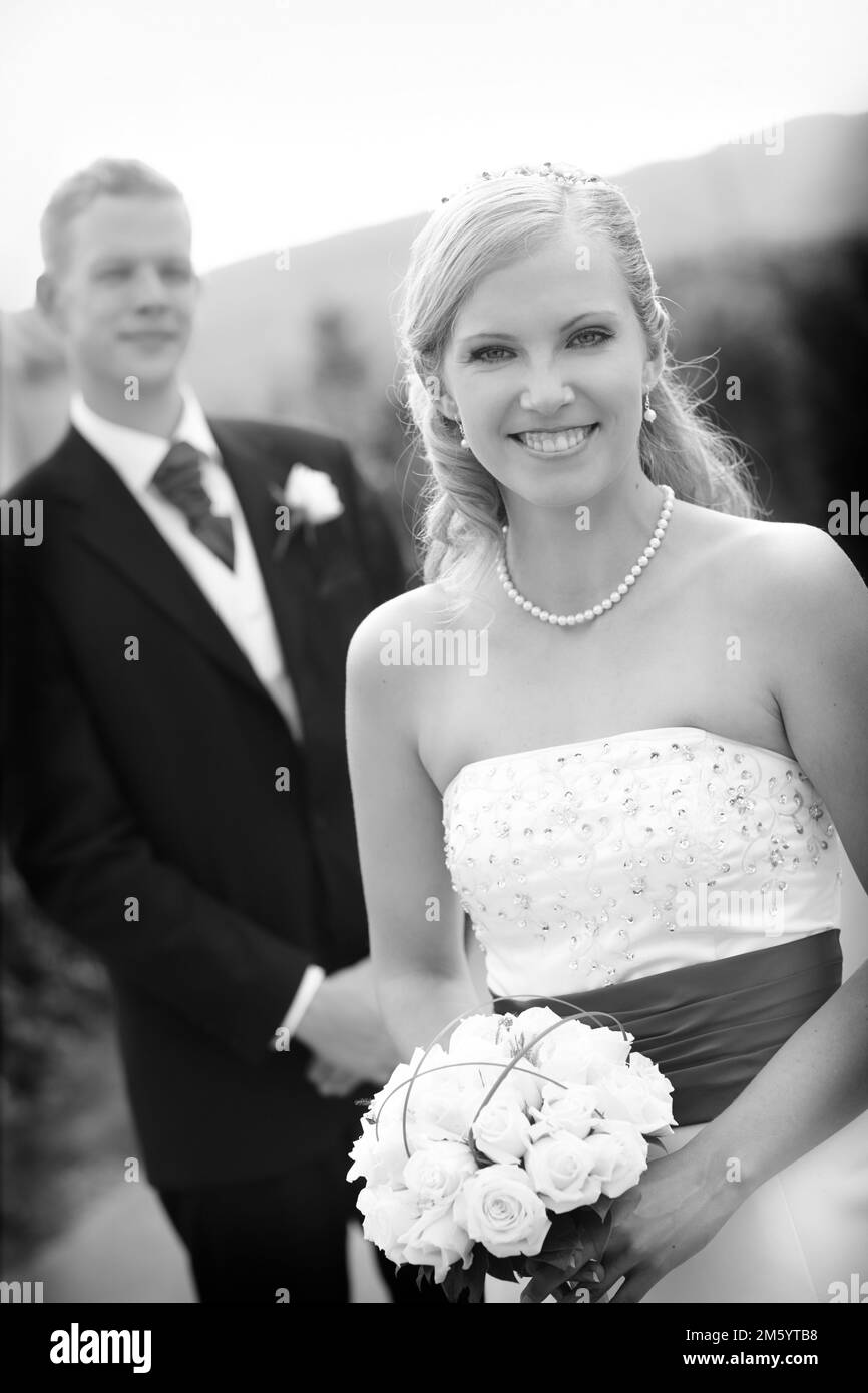 The beginning of a beautiful life together. a bride and groom on their ...