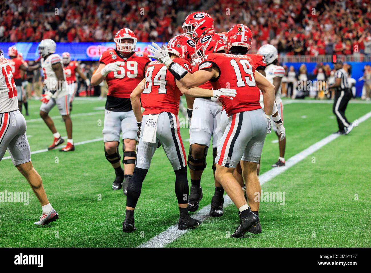 Atlanta, Georgia. 31st Dec, 2022. Georgia wide receiver Ladd McConkey ...