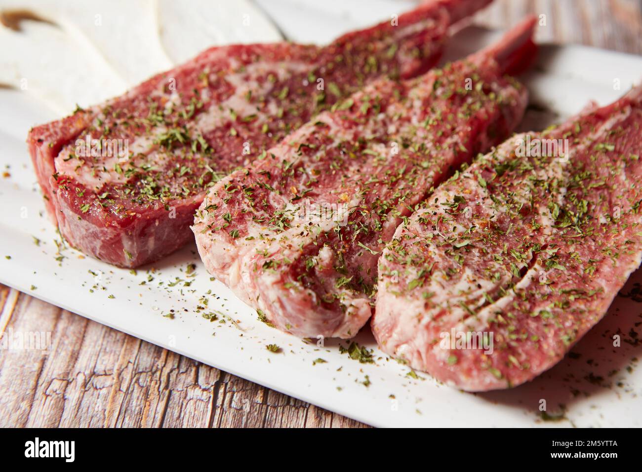 Oil Seasoned Raw Lamb Ribs Stock Photo - Alamy