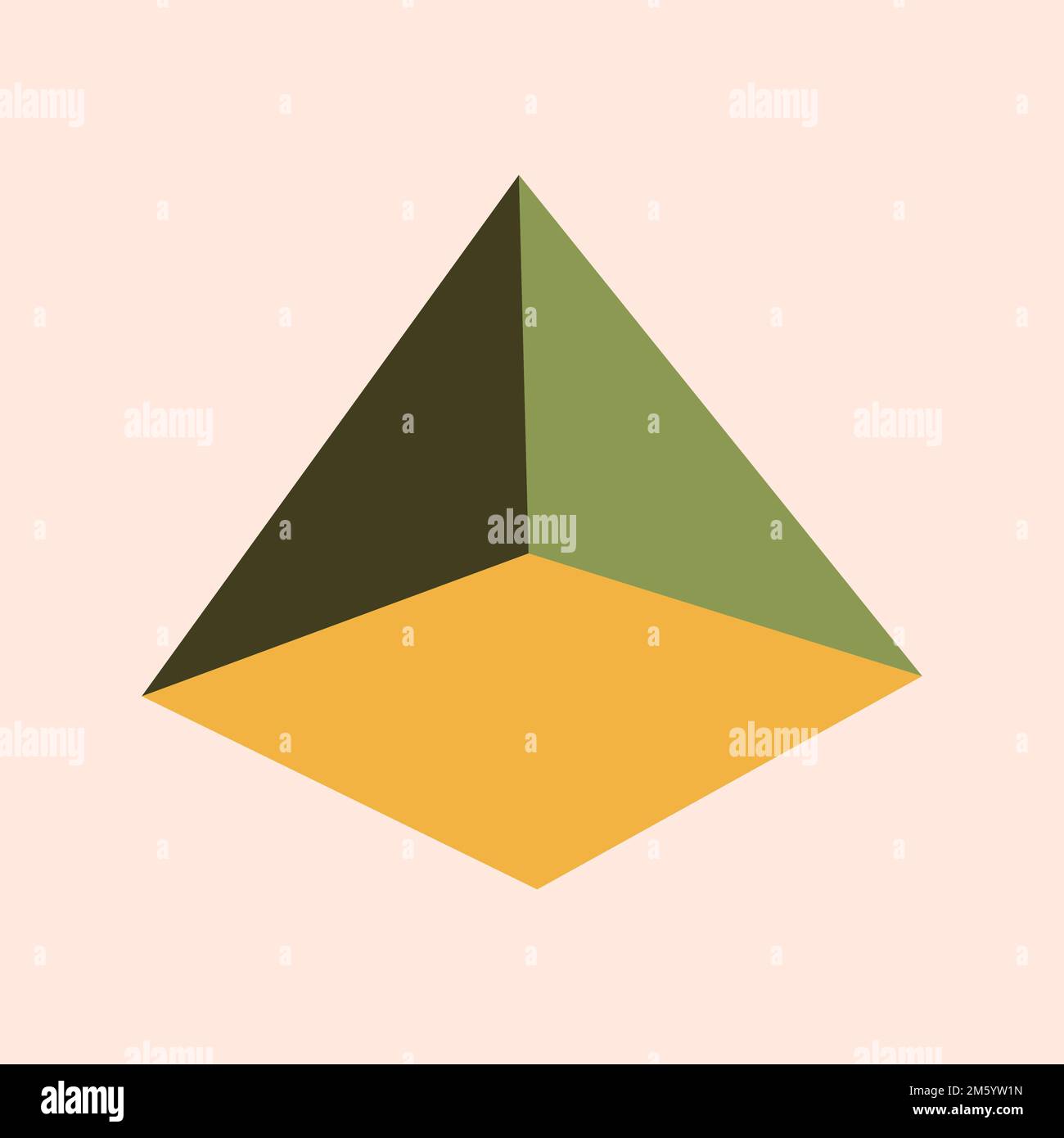 Retro green pyramid geometrical shape vector Stock Vector Image & Art ...
