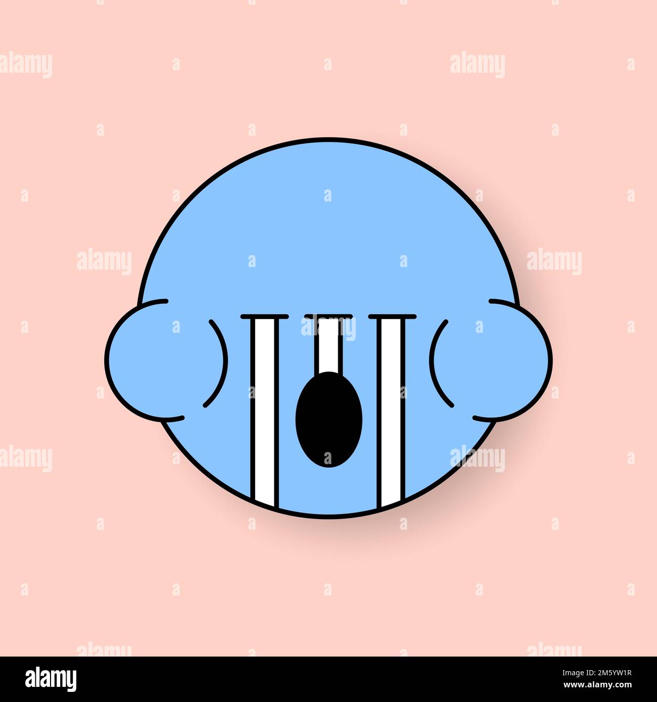 Funky blue monster frog emoji sticker vector Stock Vector Image & Art ...