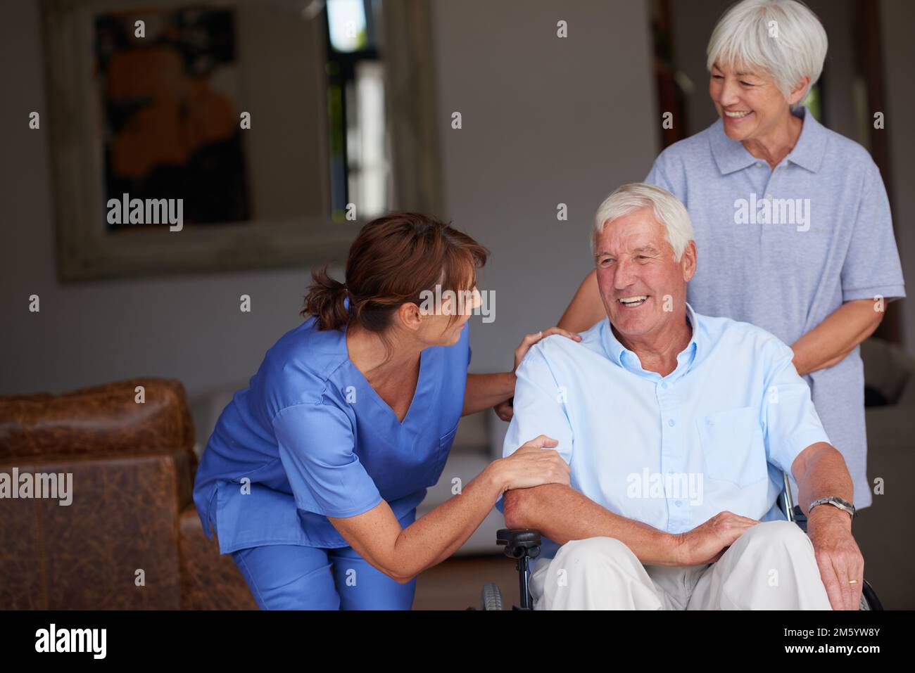 Making progress everyday. a nurse giving good news to her senior ...