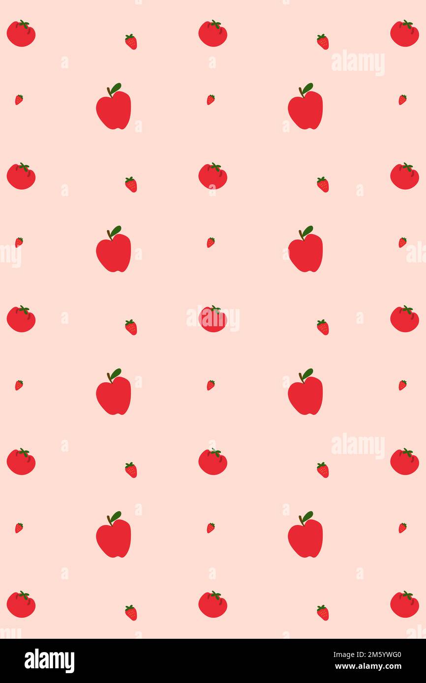 Vector apple strawberry seamless pattern background Stock Vector Image ...