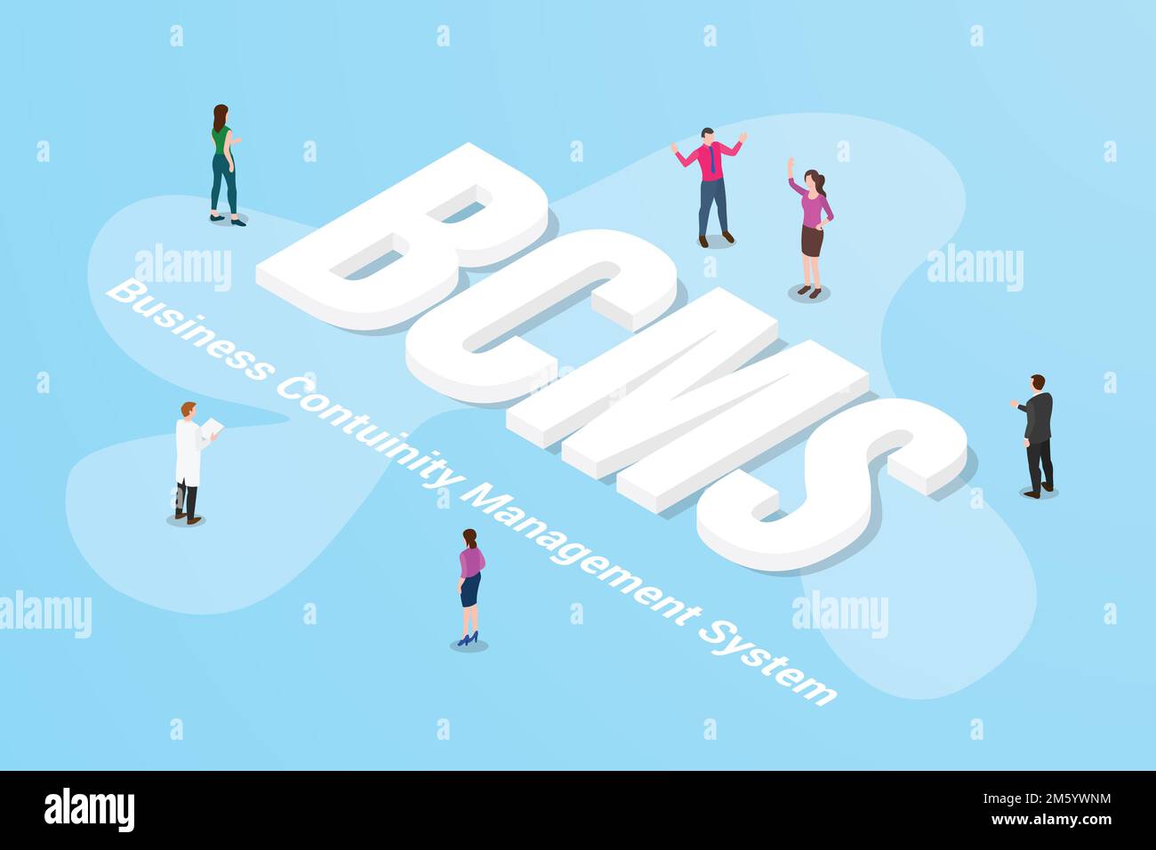 bcms business continuity management system big text word and people ...