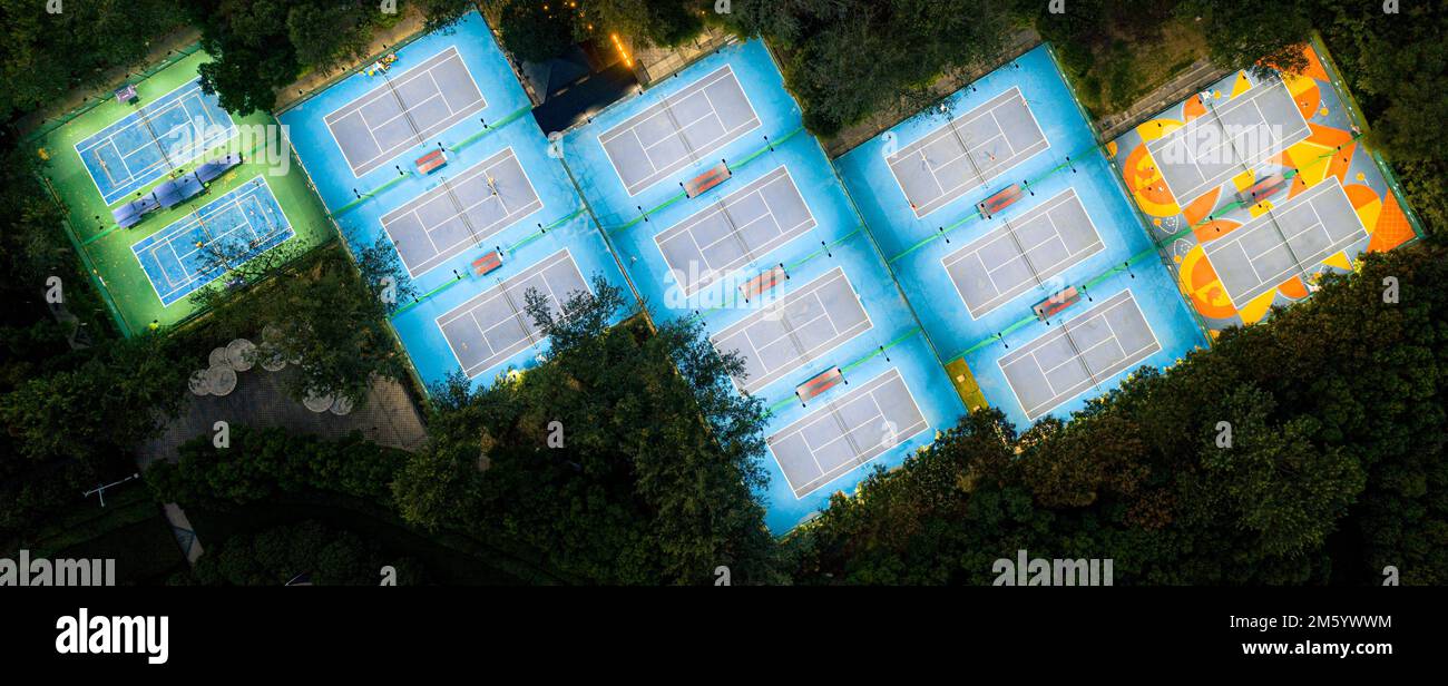 A bird's eye view of court for sport competitions Stock Photo - Alamy