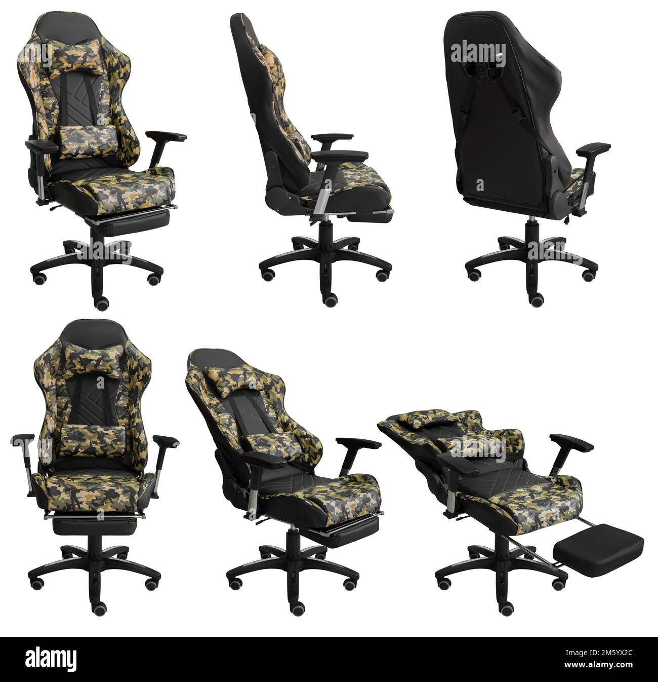 Computer gaming chair with adjustment. Isolated from the background ...