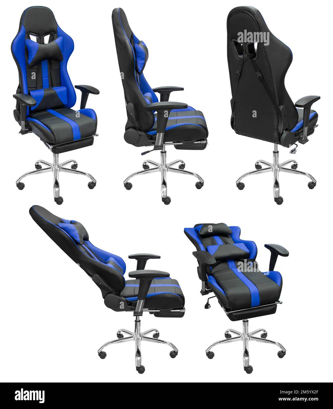 Computer gaming chair with adjustment. Isolated from the background ...