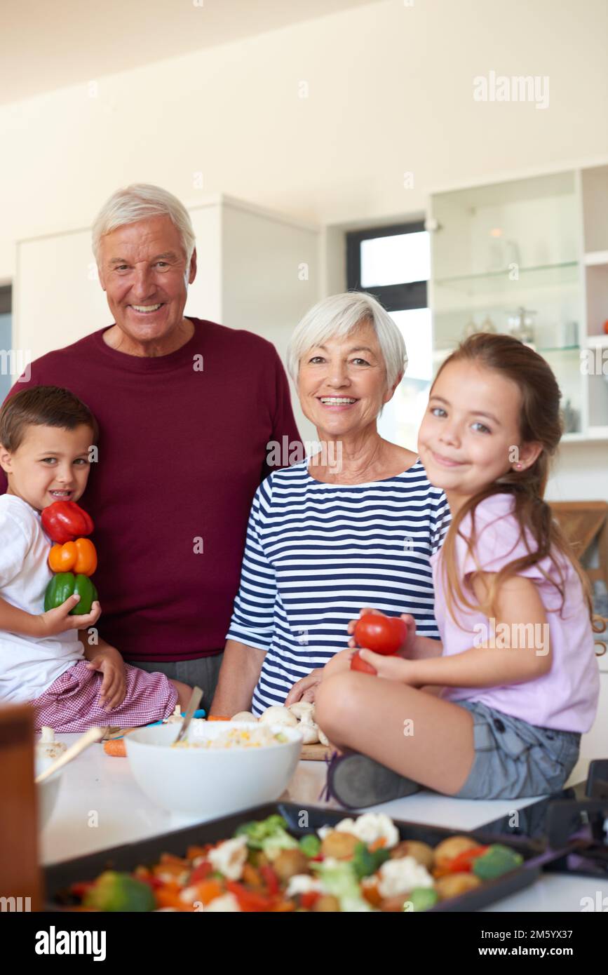 Its always a great day with grandma and grandpa. Portrait of ...