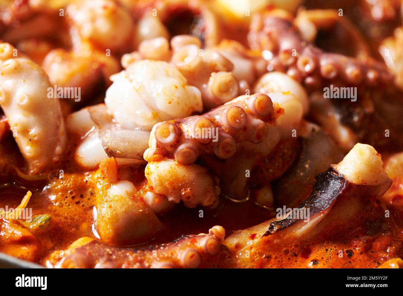 Spicy stir-fried octopus, Korean food Stock Photo - Alamy