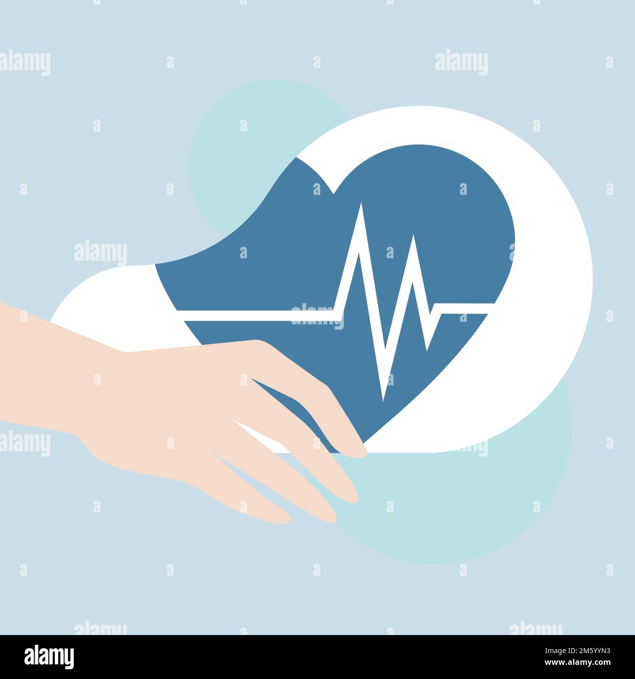 Hand supporting heart problem disease campaign vector Stock Vector ...