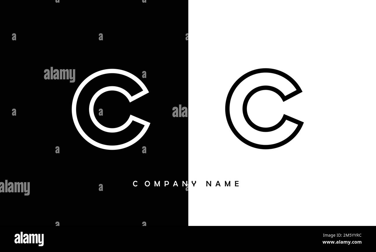 C Abstract Letters Logo Monogram Stock Vector Image & Art - Alamy