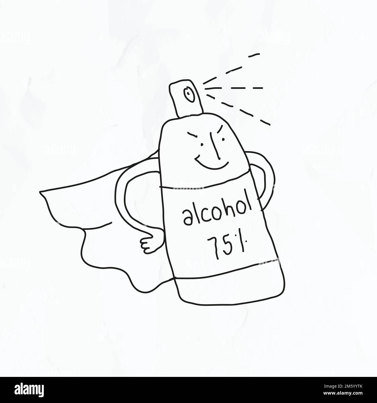 75% alcohol gel vector COVID-19 doodle illustration Stock Vector Image ...