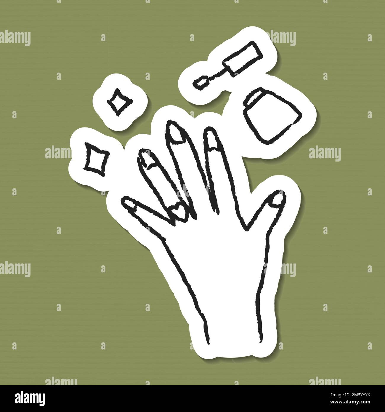 Paint your nails doodle style sticker vector Stock Vector Image & Art ...