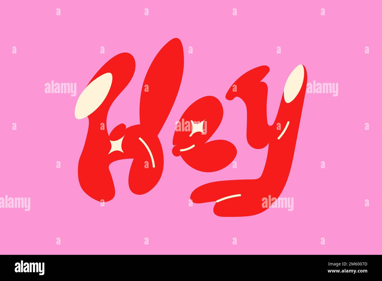 Hey bold doodle typography word vector Stock Vector Image & Art - Alamy