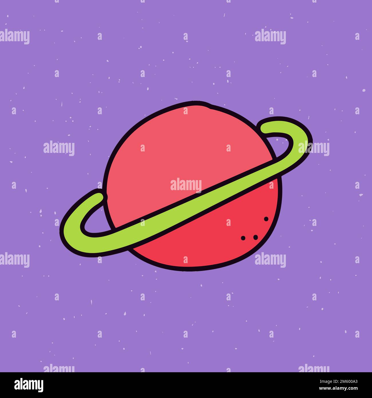 Red saturn illustrated on a purple background vector Stock Vector Image ...