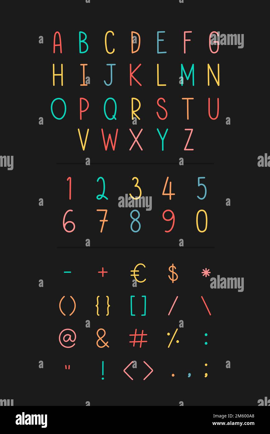 Styled alphabet and symbol set vector Stock Vector Image & Art - Alamy