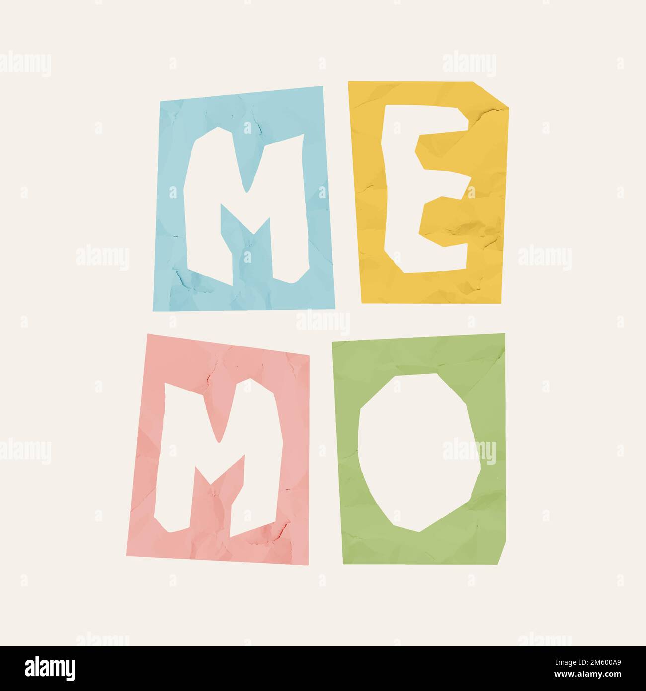 MEMO vector lettering paper cut typography font Stock Vector Image ...