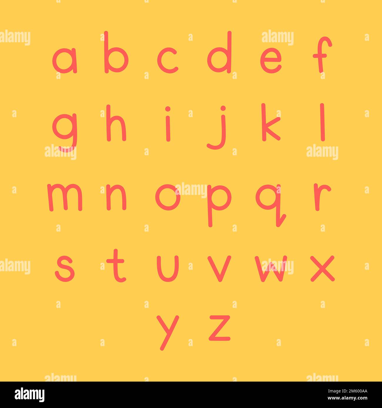 Red alphabet on an orange background set vector Stock Vector Image ...