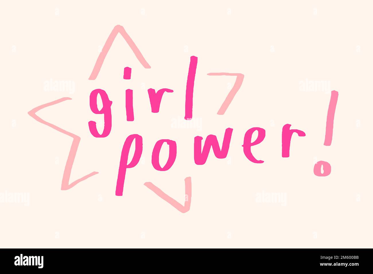 Girl power! doodle typography on a beige background vector Stock Vector ...