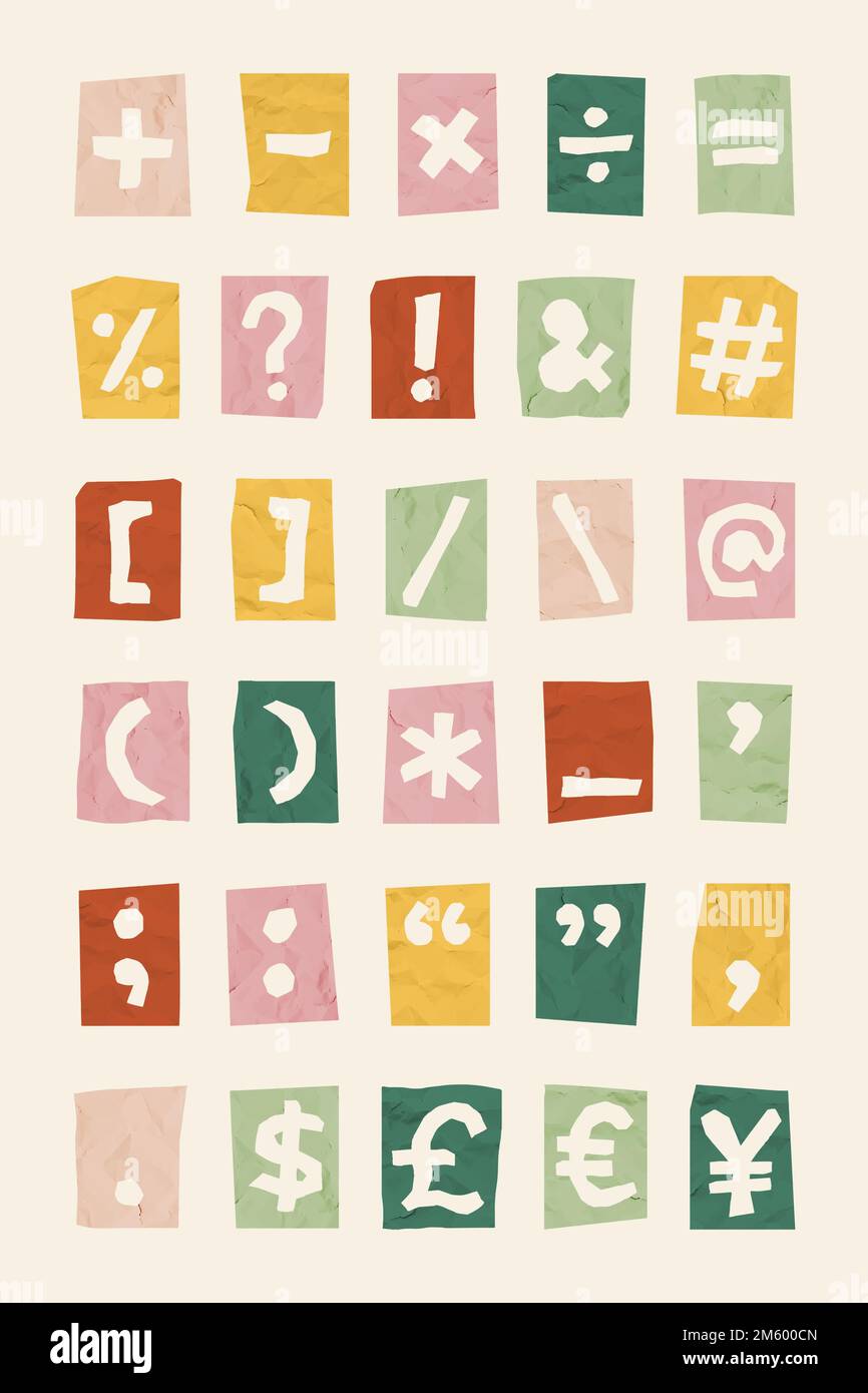 Punctuation marks vector symbols typography set Stock Vector Image ...