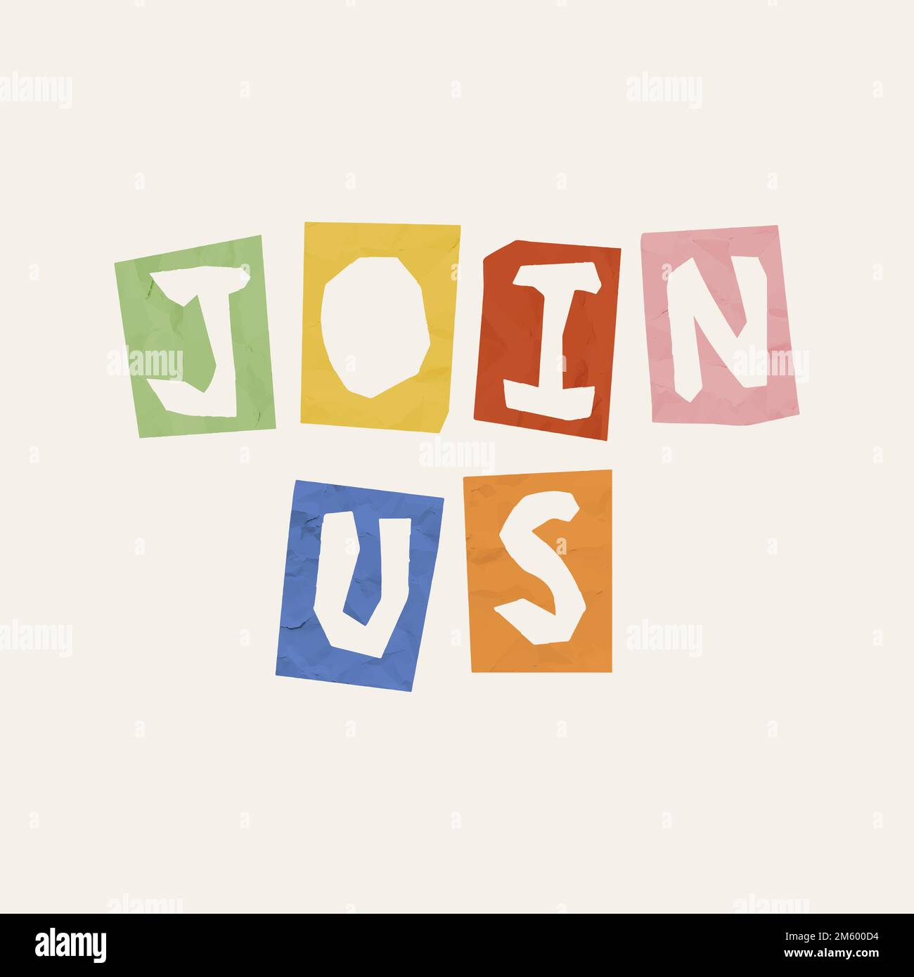 JOIN US word vector paper cut typography font Stock Vector Image & Art ...