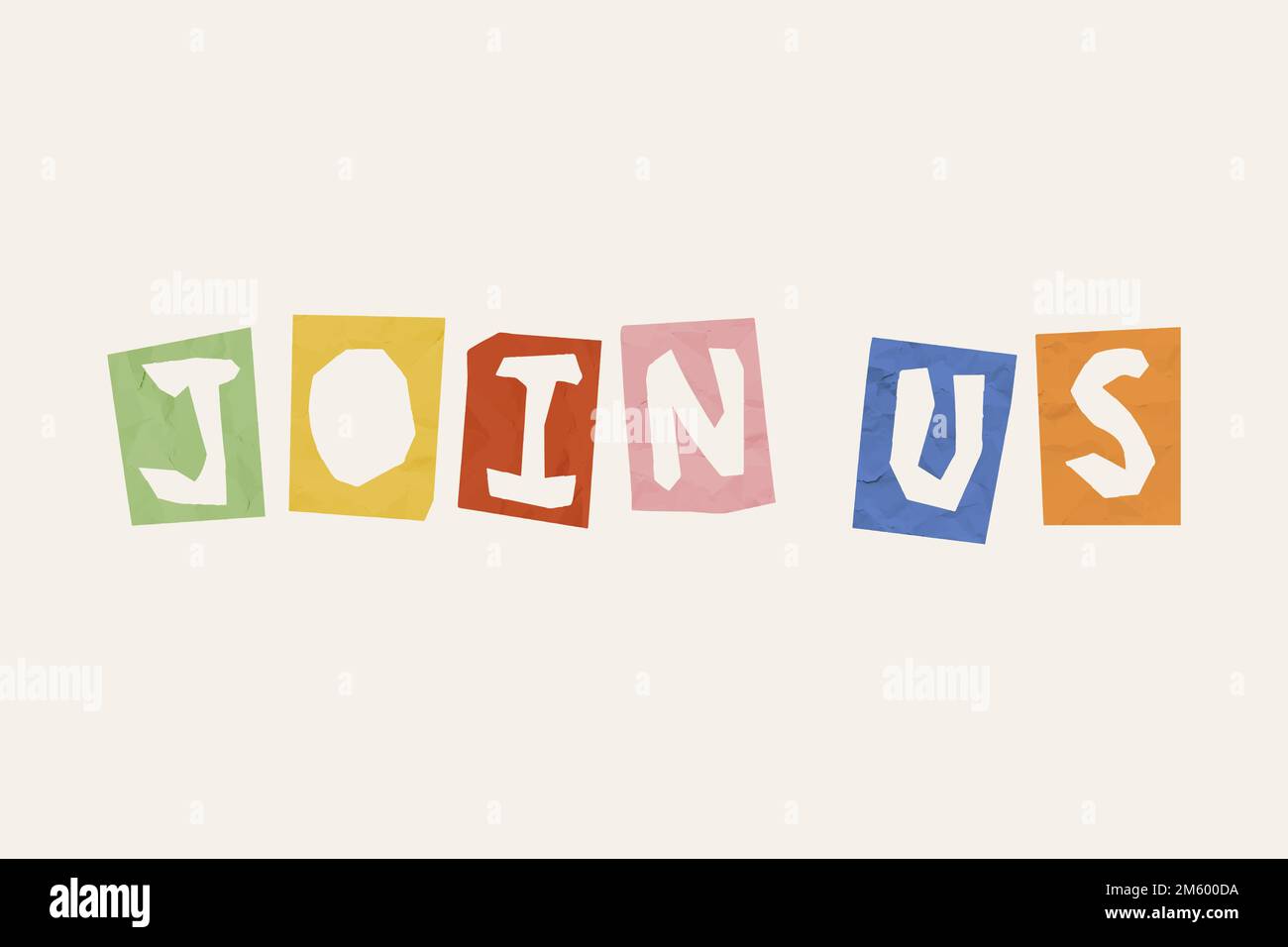 Paper cut typography font vector join us text Stock Vector Image & Art ...