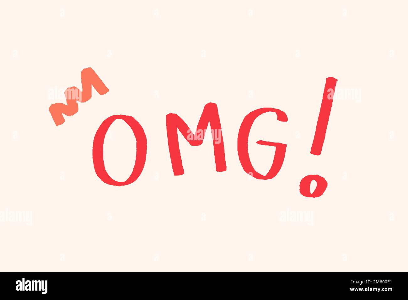 OMG! doodle typography on a beige background vector Stock Vector Image ...