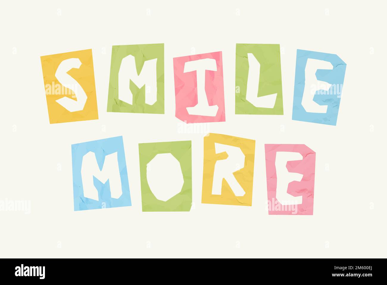 SMILE MORE message paper cut vector typography font Stock Vector Image & Art - Alamy
