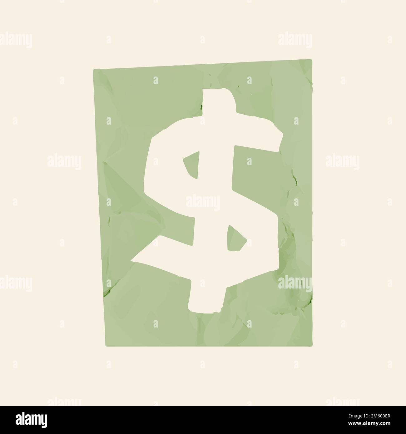 Dollar sign font paper cut symbol vector Stock Vector Image & Art - Alamy