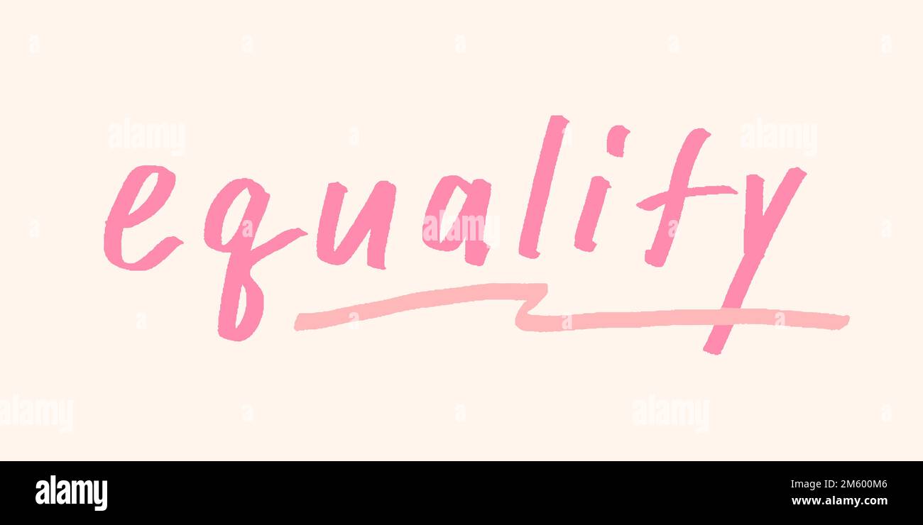 Equality doodle typography on a beige background vector Stock Vector ...