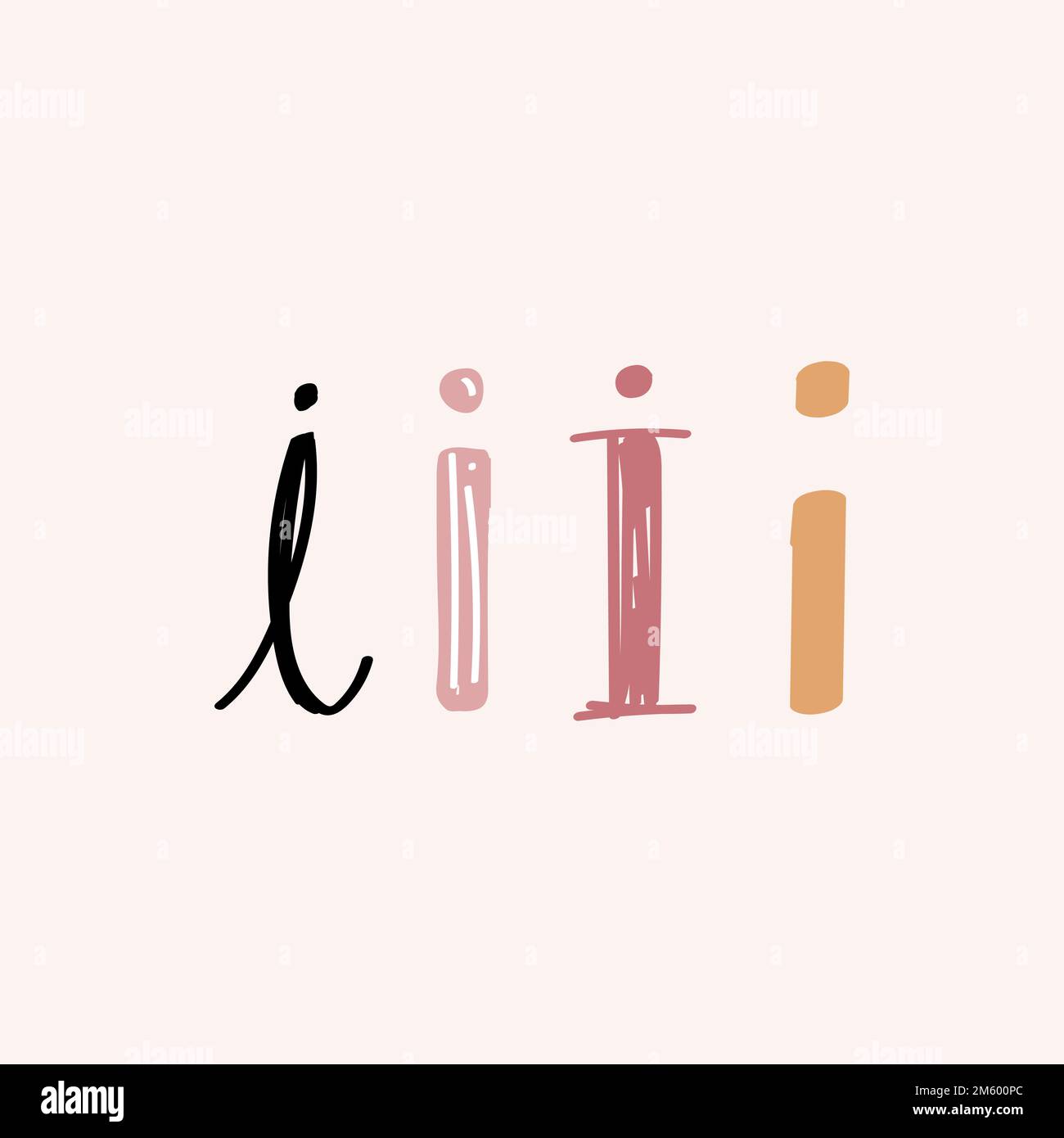 I letter doodle font typography set vector Stock Vector Image & Art - Alamy