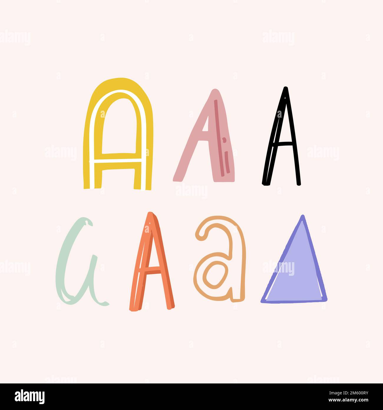 A letter doodle typography vector font set Stock Vector Image & Art - Alamy