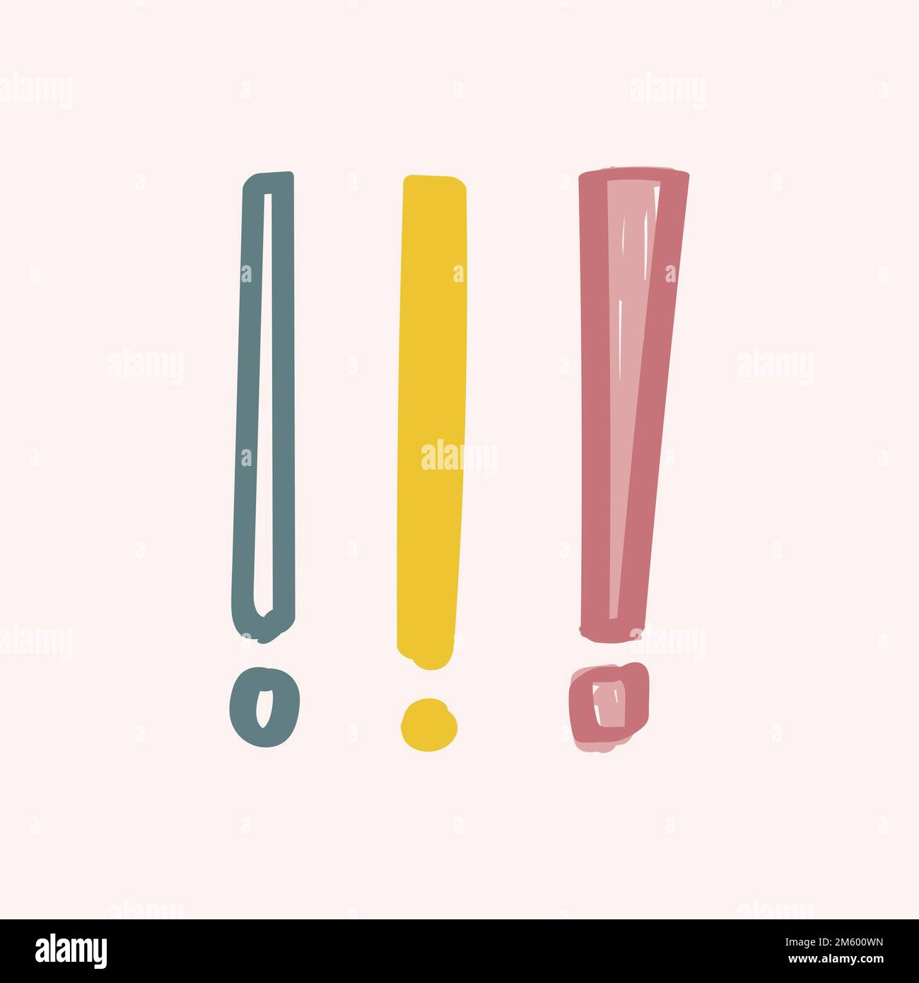 Exclamation marks doodle typography vector font Stock Vector Image ...