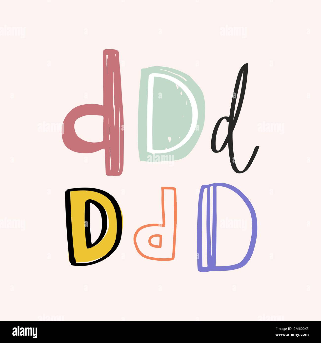 Letter D doodle typography vector font set Stock Vector Image & Art - Alamy