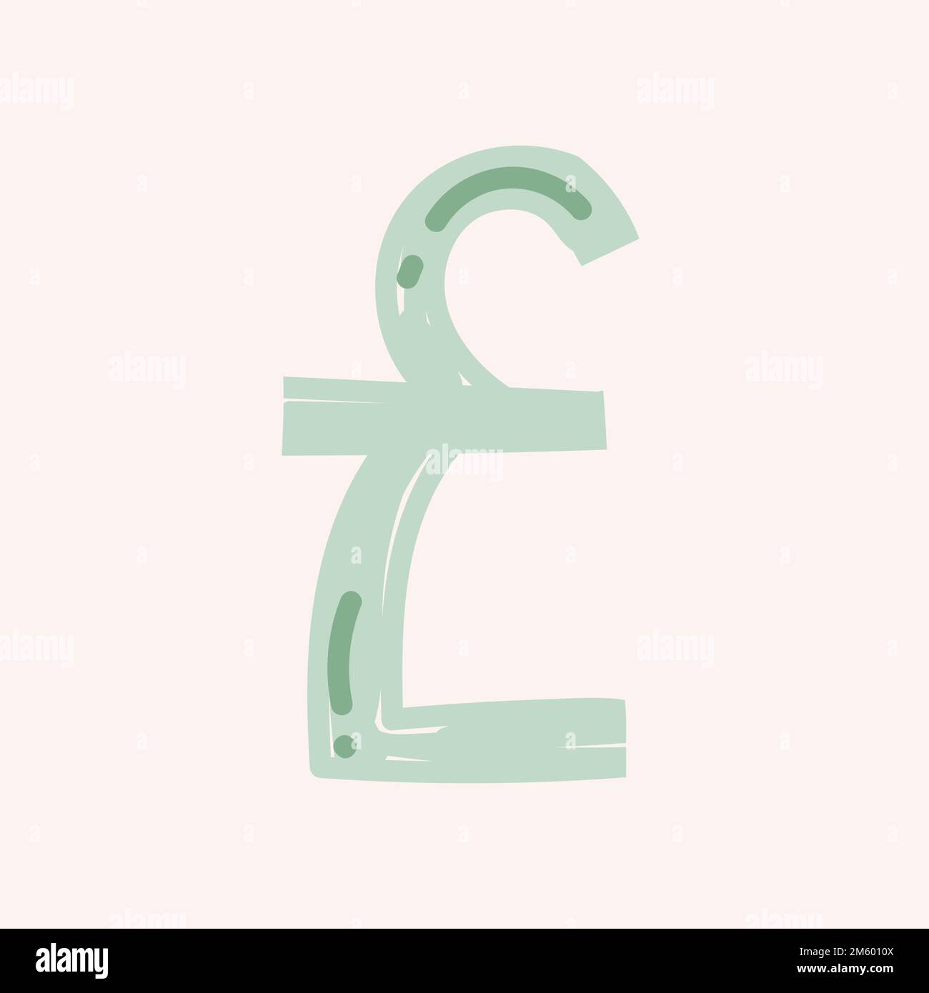 Currency pound sterling symbol vector hand drawn doodle font typography ...