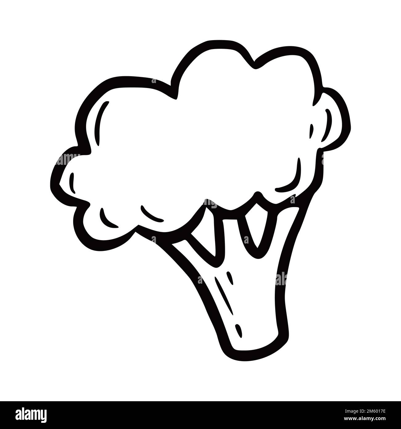 Hand drawn broccoli. Doodle sketch style. Drawing line simple broccoli ...