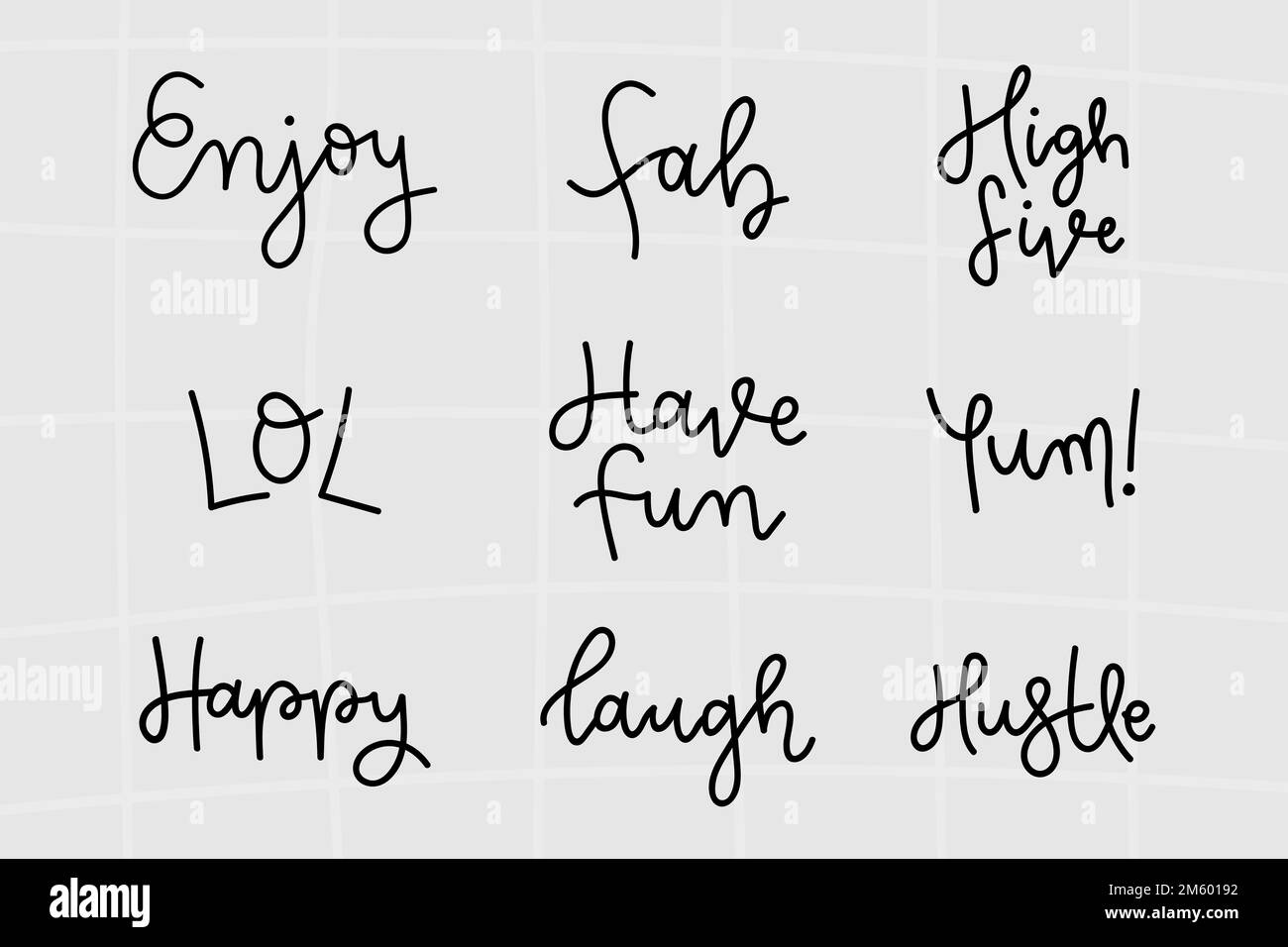 Vector cursive fun words typography set Stock Vector Image & Art - Alamy