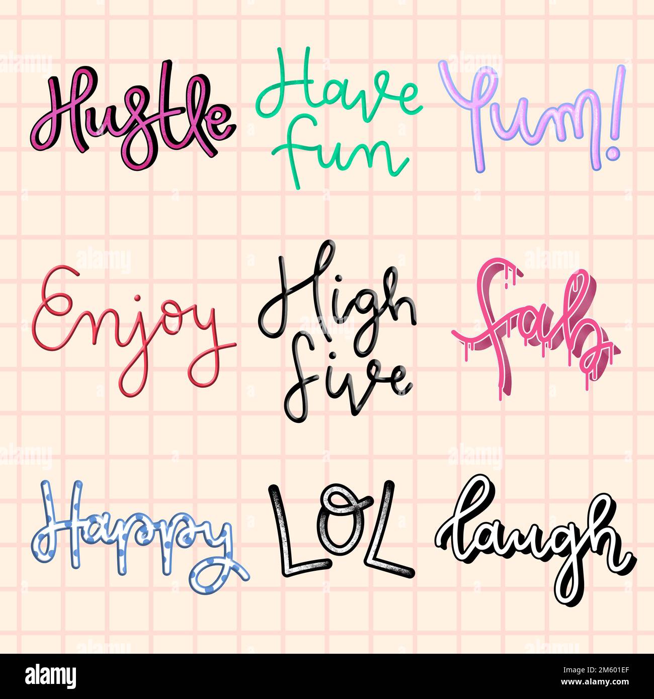 Vector fun words calligraphy font Stock Vector Image & Art - Alamy