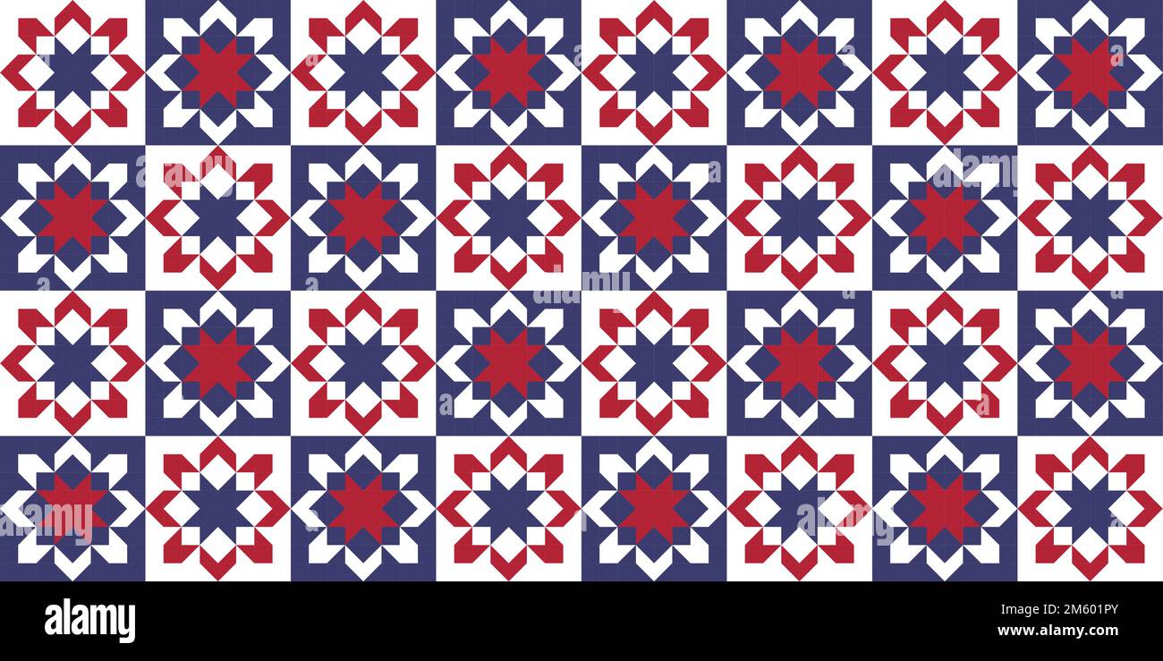 American flag colored vector seamless pattern. Patriotic Red, White and ...