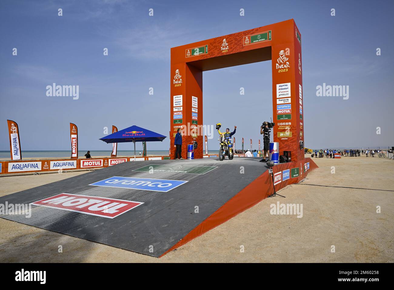 during the Starting podium ceremony of the Dakar 2023, on December 31 ...