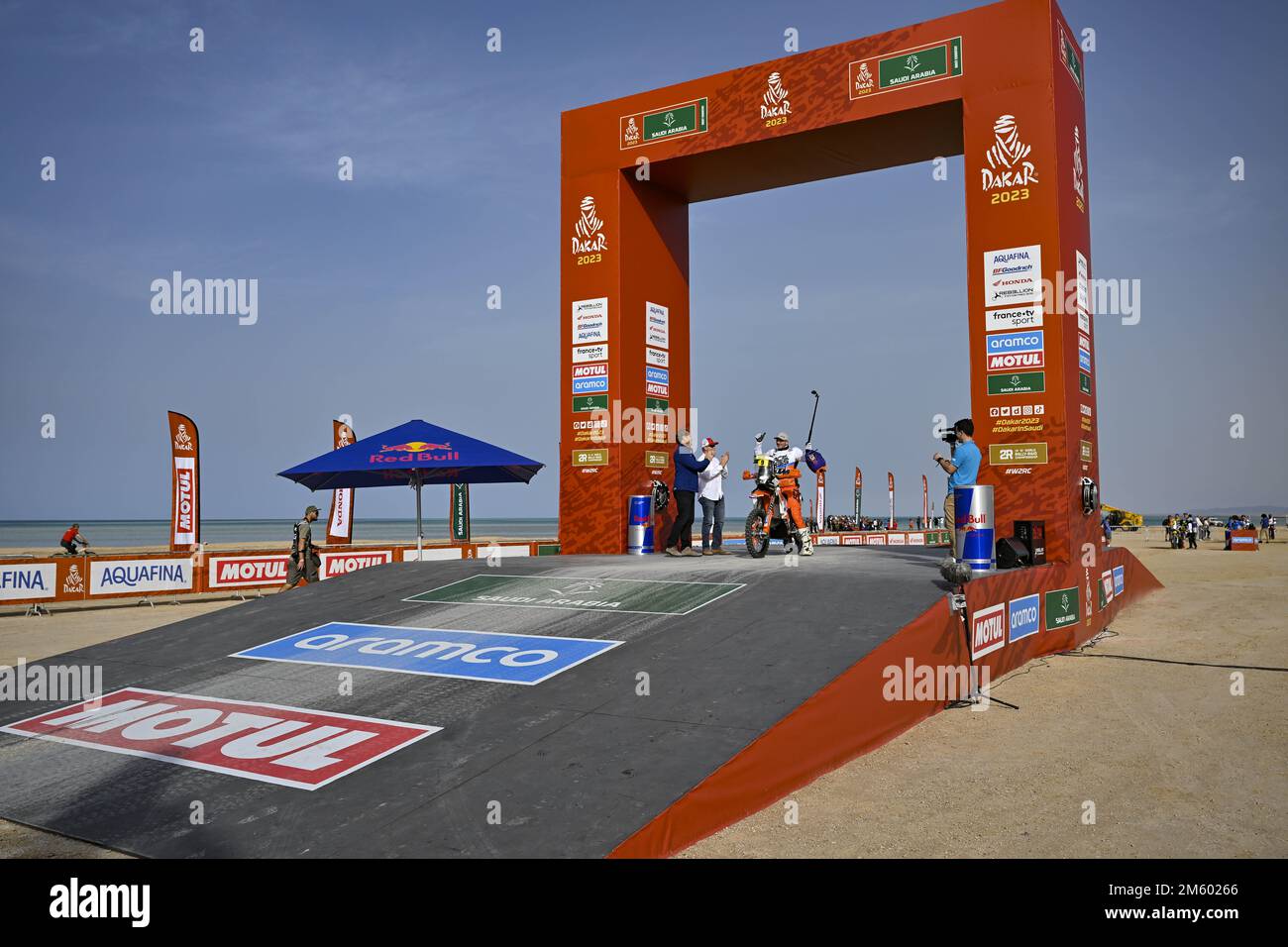 during the Starting podium ceremony of the Dakar 2023, on December 31 ...