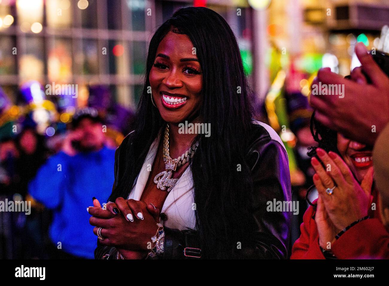 New York, United States. 01st Jan, 2023. Rapper Remy Ma gives an ...