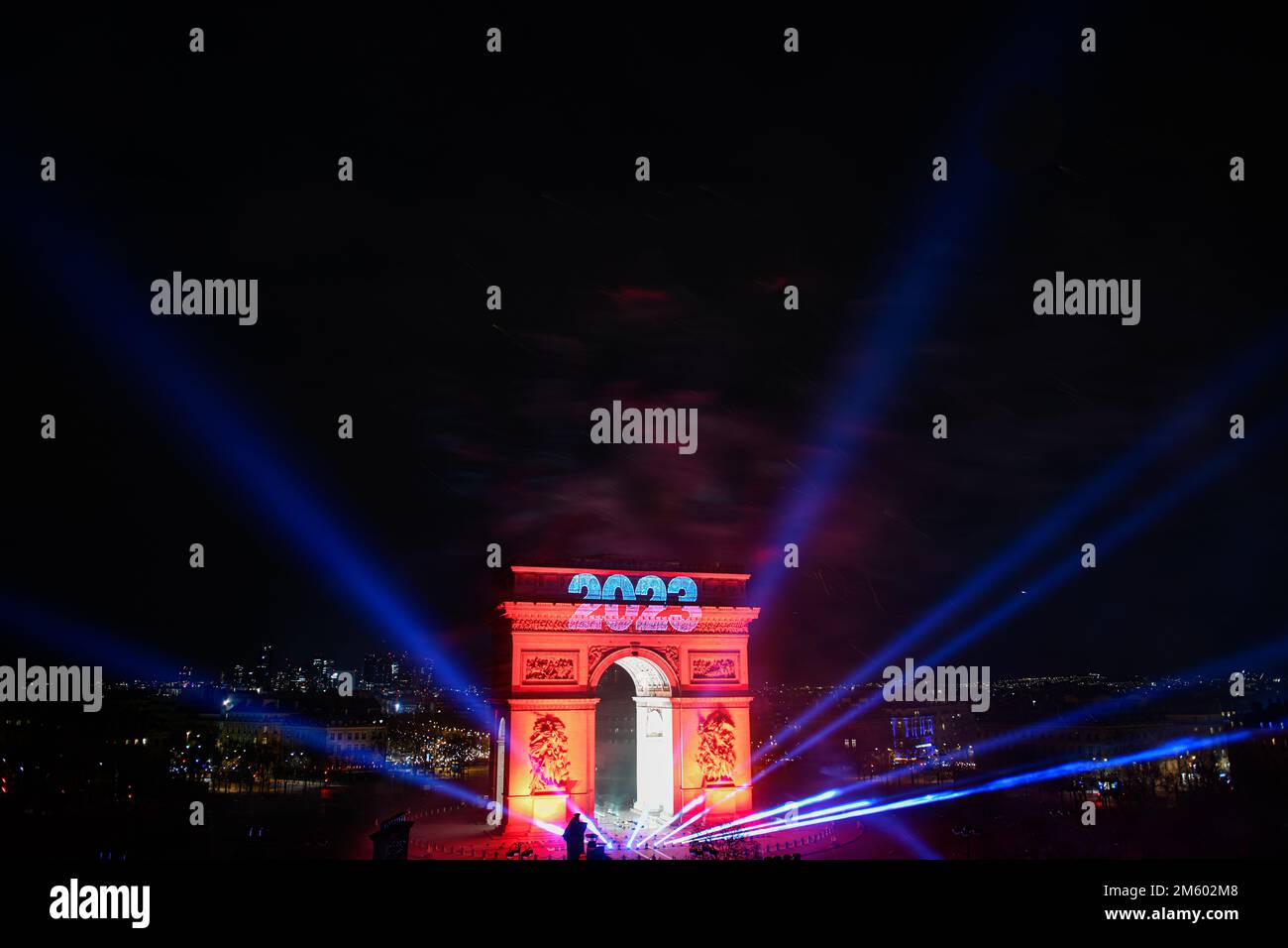 Paris, France. 1st Jan 2023. Fireworks (Firework) at the Arch of ...