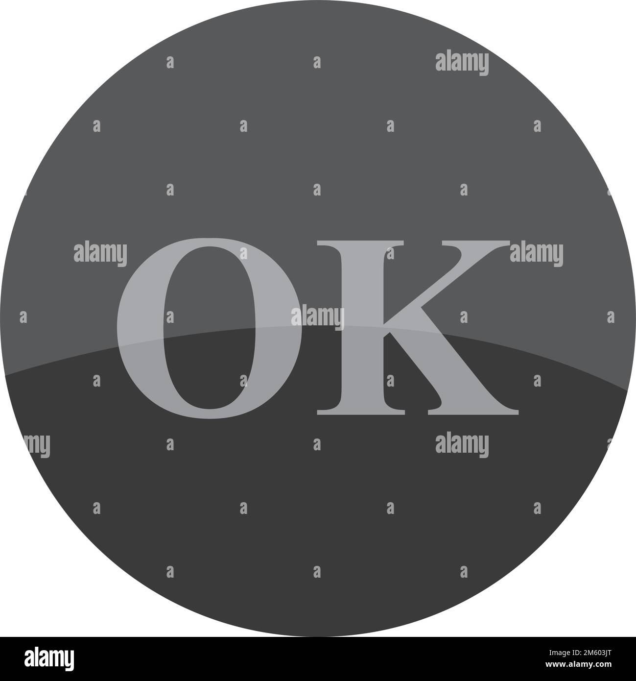 A vector of an OK icon or a sticker in a circle isolated on a white ...