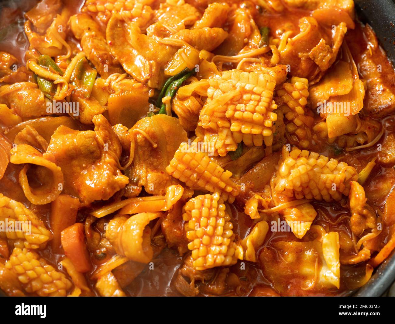Squid and Pork Belly Bulgogi Stock Photo - Alamy