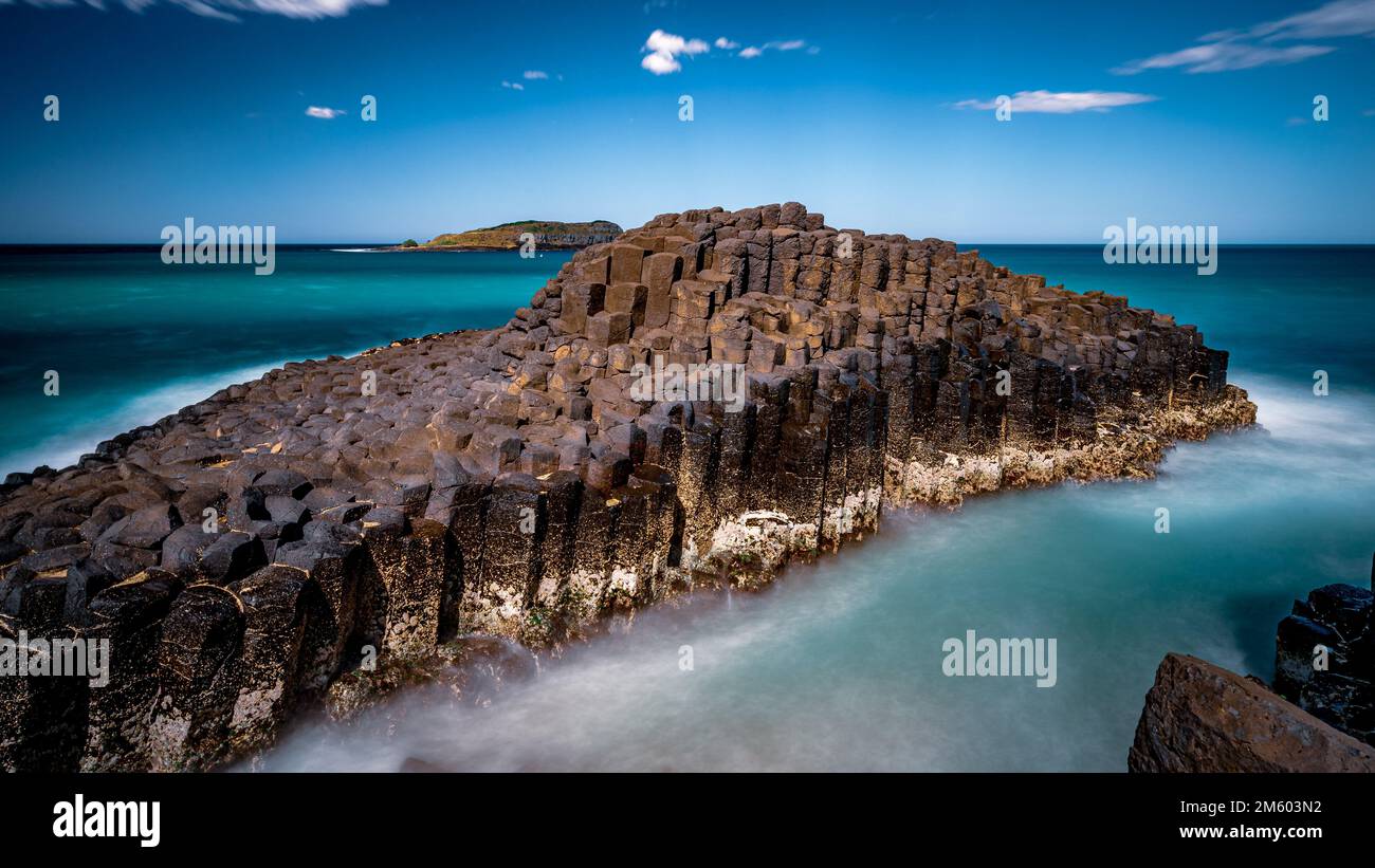 Basalt volcanic rock columns nature formations at the Fingal Head ...
