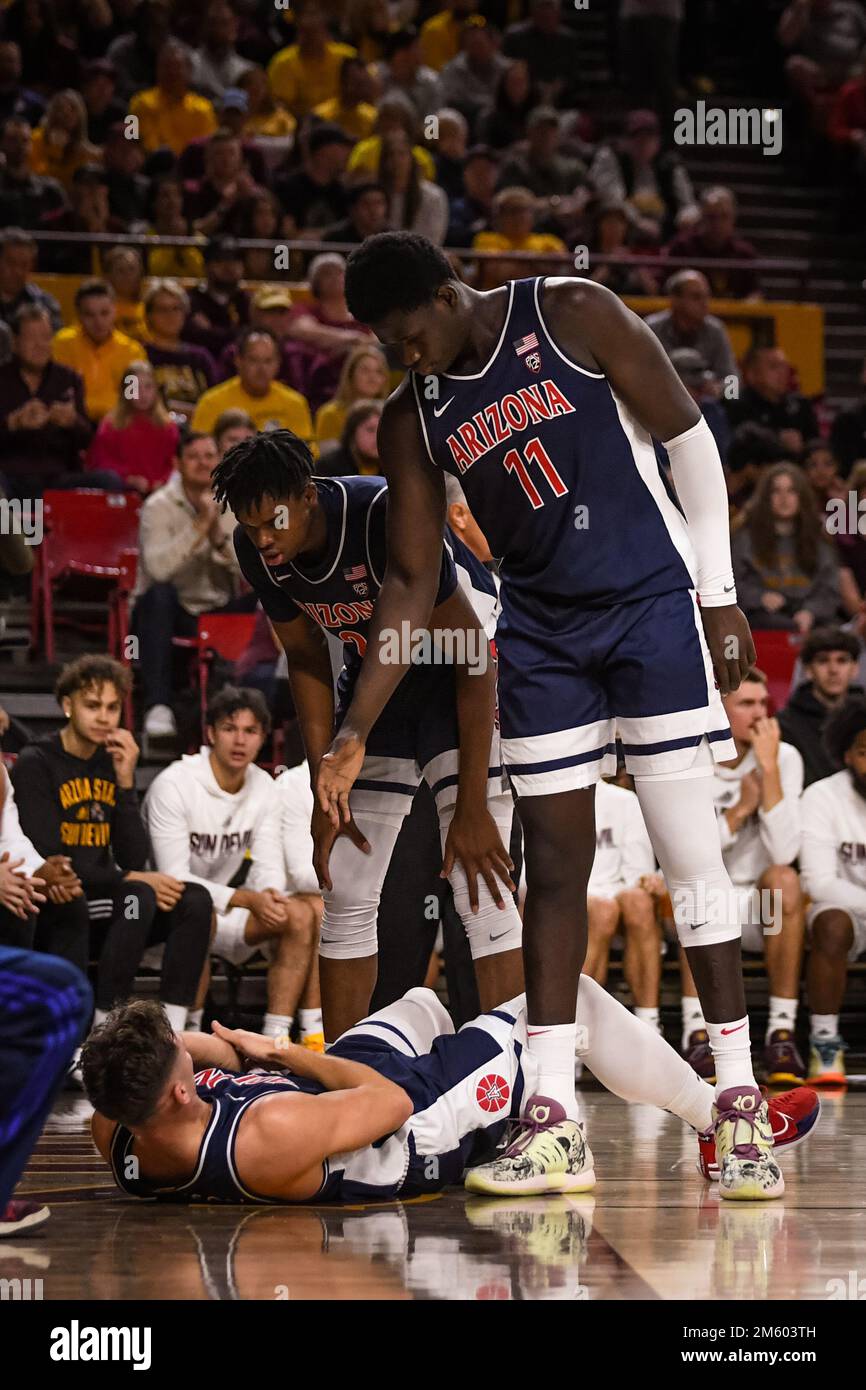 University of Arizona guard Adama Bal (2) and center Oumar Ballo (11 ...